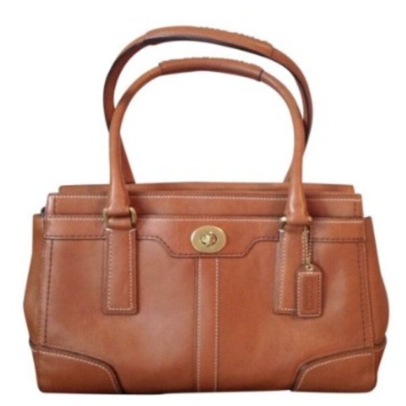 Coach | Bags | Coach Hamptons Tiffany Brown Leather Shoulder Bag | Poshmark
